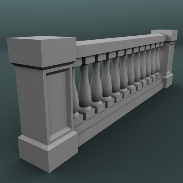 balustrade architectural 3d 3ds