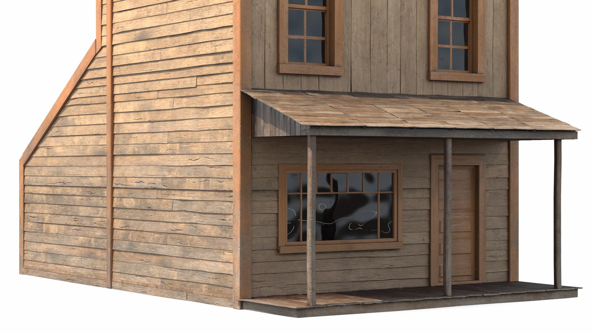3D Western House With Terrace - TurboSquid 2130992