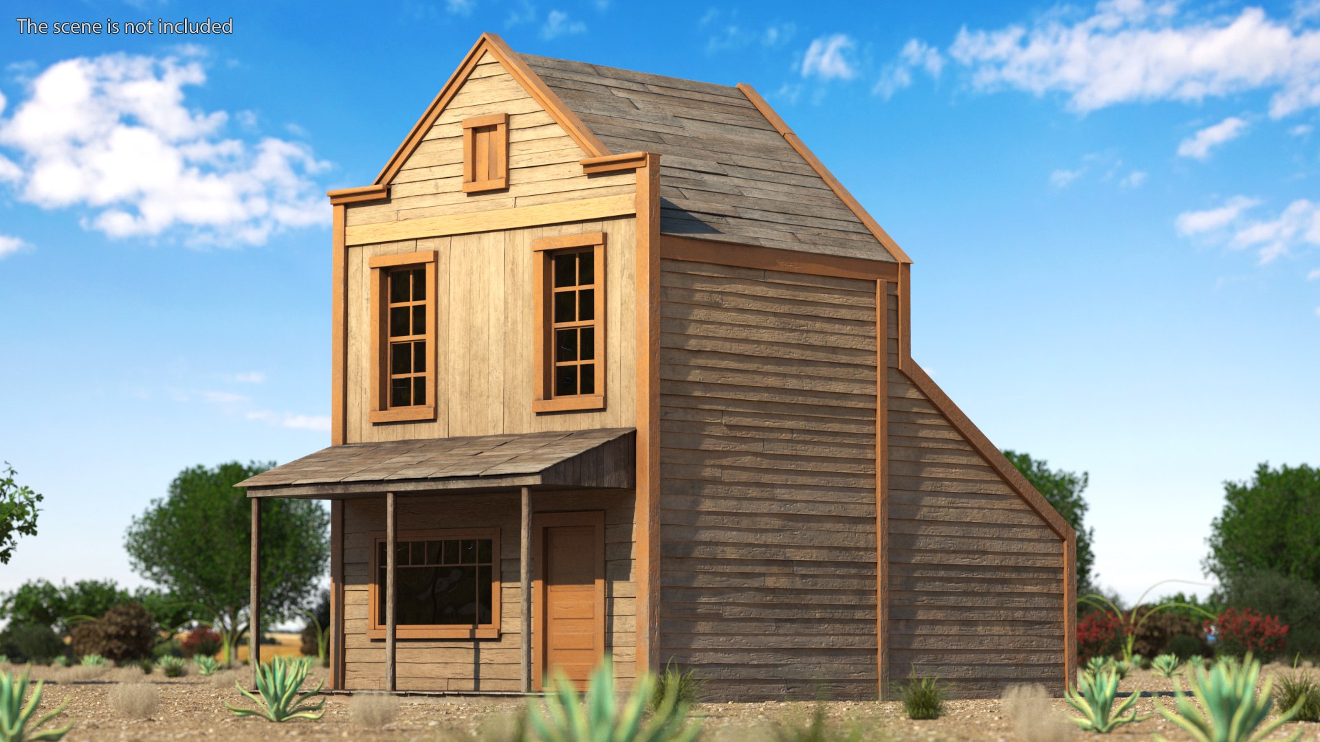 3D Western House With Terrace - TurboSquid 2130992