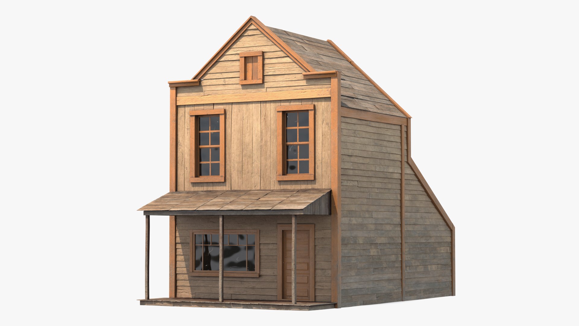 3D Western House With Terrace - TurboSquid 2130992