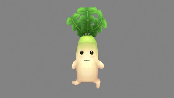Cartoon vegetable mascot - radish boy 3D model - TurboSquid 1949611