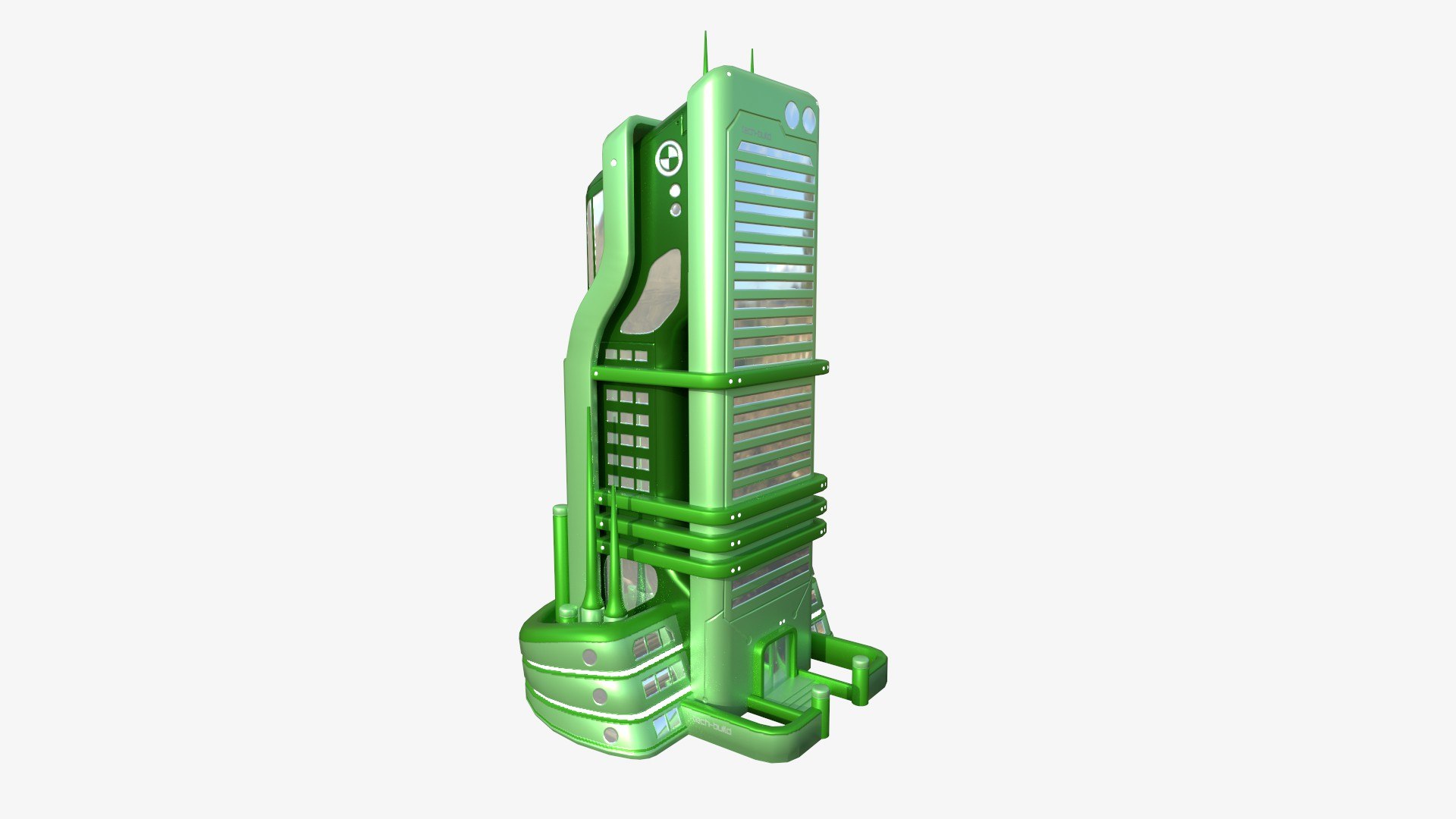 3D SciFi Building A06 Green - Sci Fi Exterior Design Model - TurboSquid ...