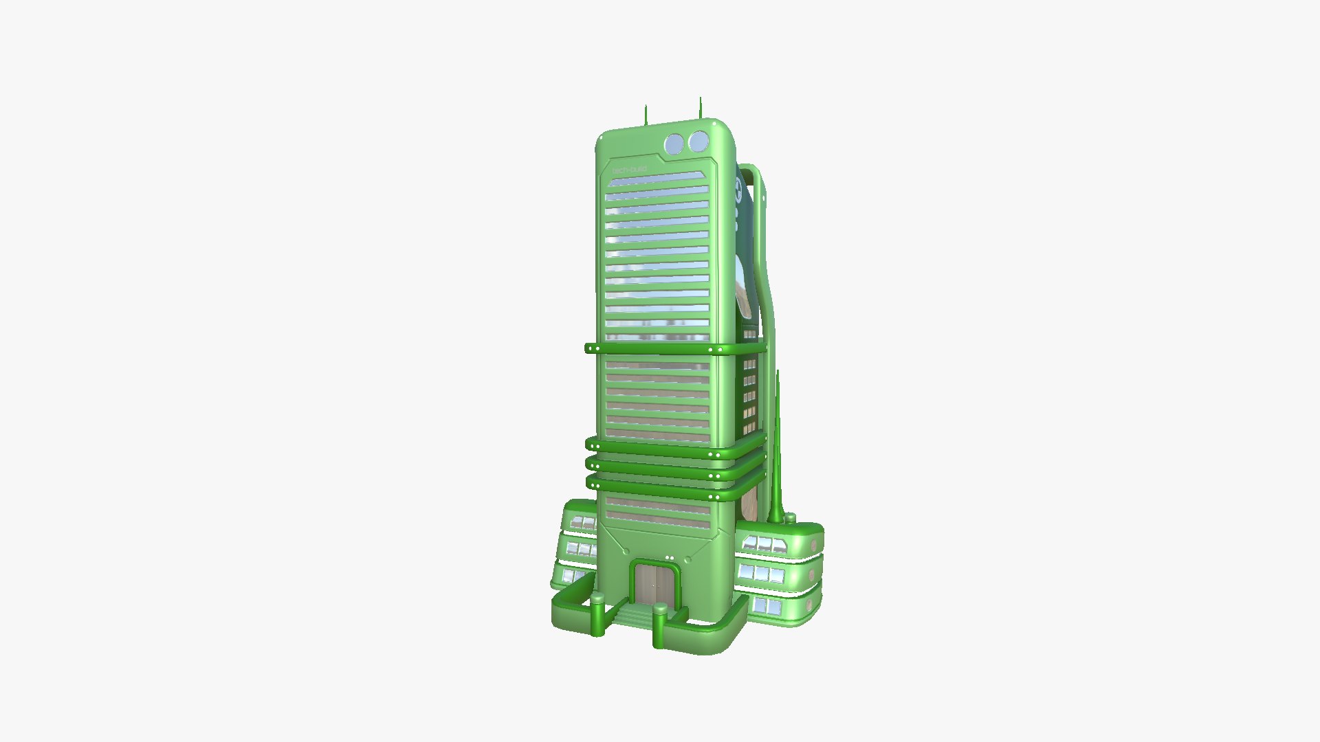 3D SciFi Building A06 Green - Sci Fi Exterior Design Model - TurboSquid ...