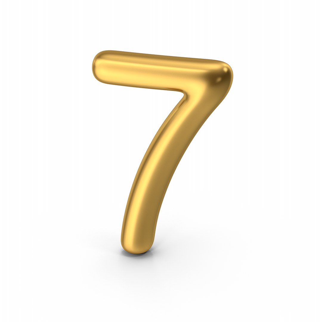 Number 7 Gold 3D Model - TurboSquid 1866340