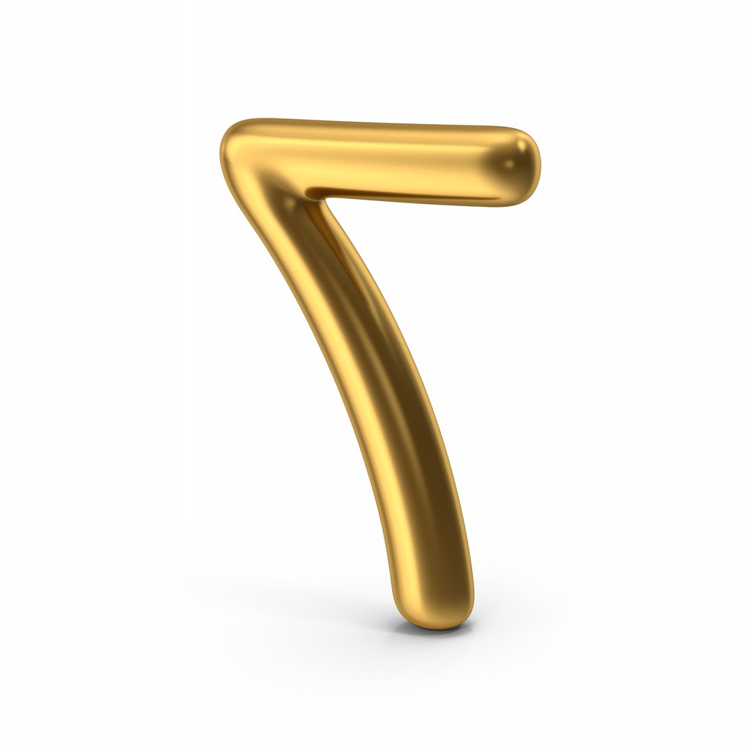 Number 7 Gold 3D Model - TurboSquid 1866340