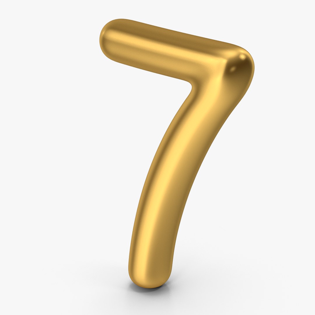 Number 7 Gold 3D model - TurboSquid 1866340