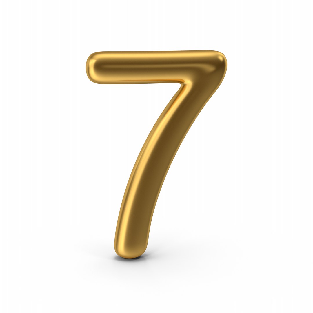 Number 7 Gold 3D Model - TurboSquid 1866340