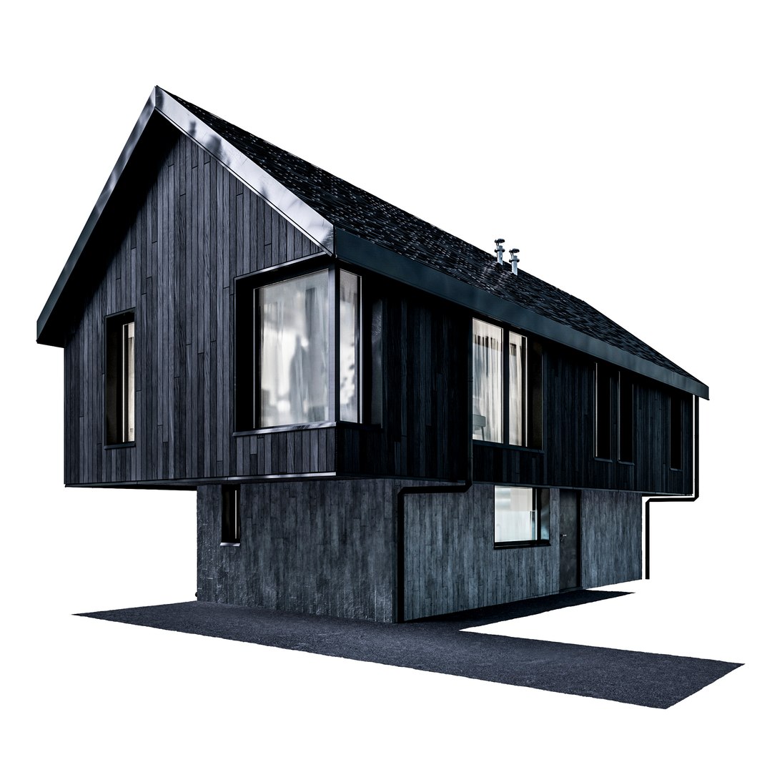 Modern house 11 at night 3D model - TurboSquid 1903936