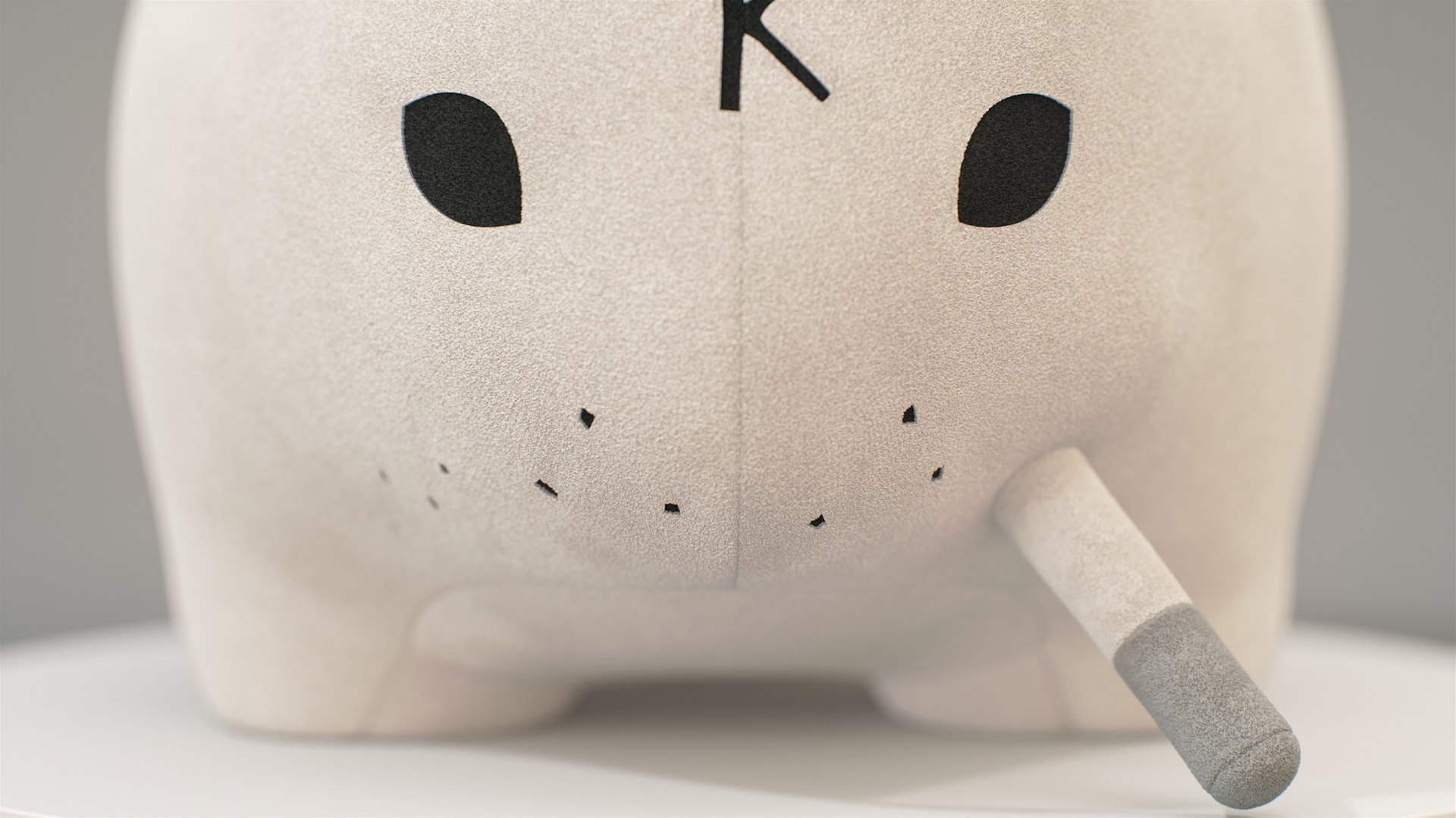 3D Kidrobot Smorkin Labbit White 14 Inch Plush By Frank Kozik Model ...