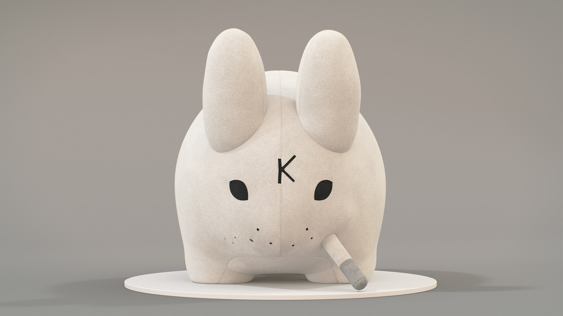 3D Kidrobot Smorkin Labbit White 14 Inch Plush By Frank Kozik Model ...