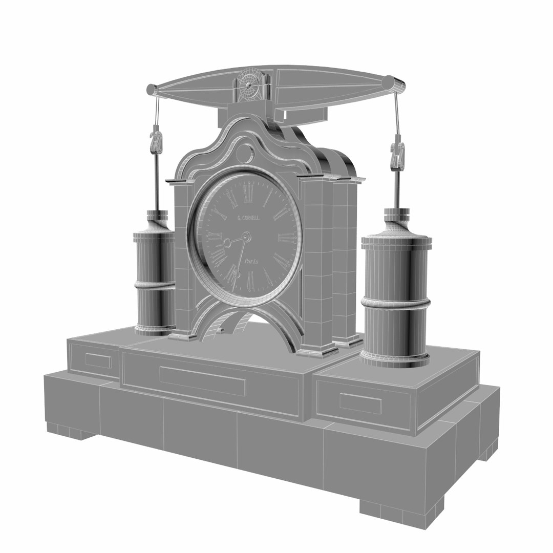 Antique Beam Engine Clock With Two Candlesticks 3D Model - TurboSquid ...