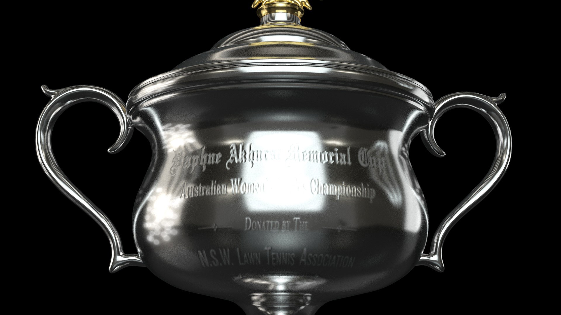 3D Australian Open Women Singles Trophy Tennis Trophy Model - TurboSquid 2246347
