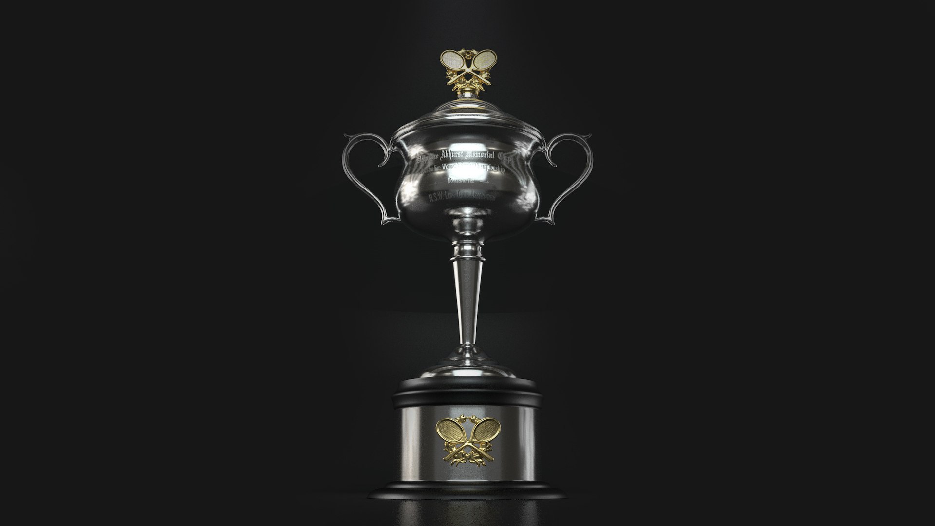 3D Australian Open Women Singles Trophy Tennis Trophy Model ...