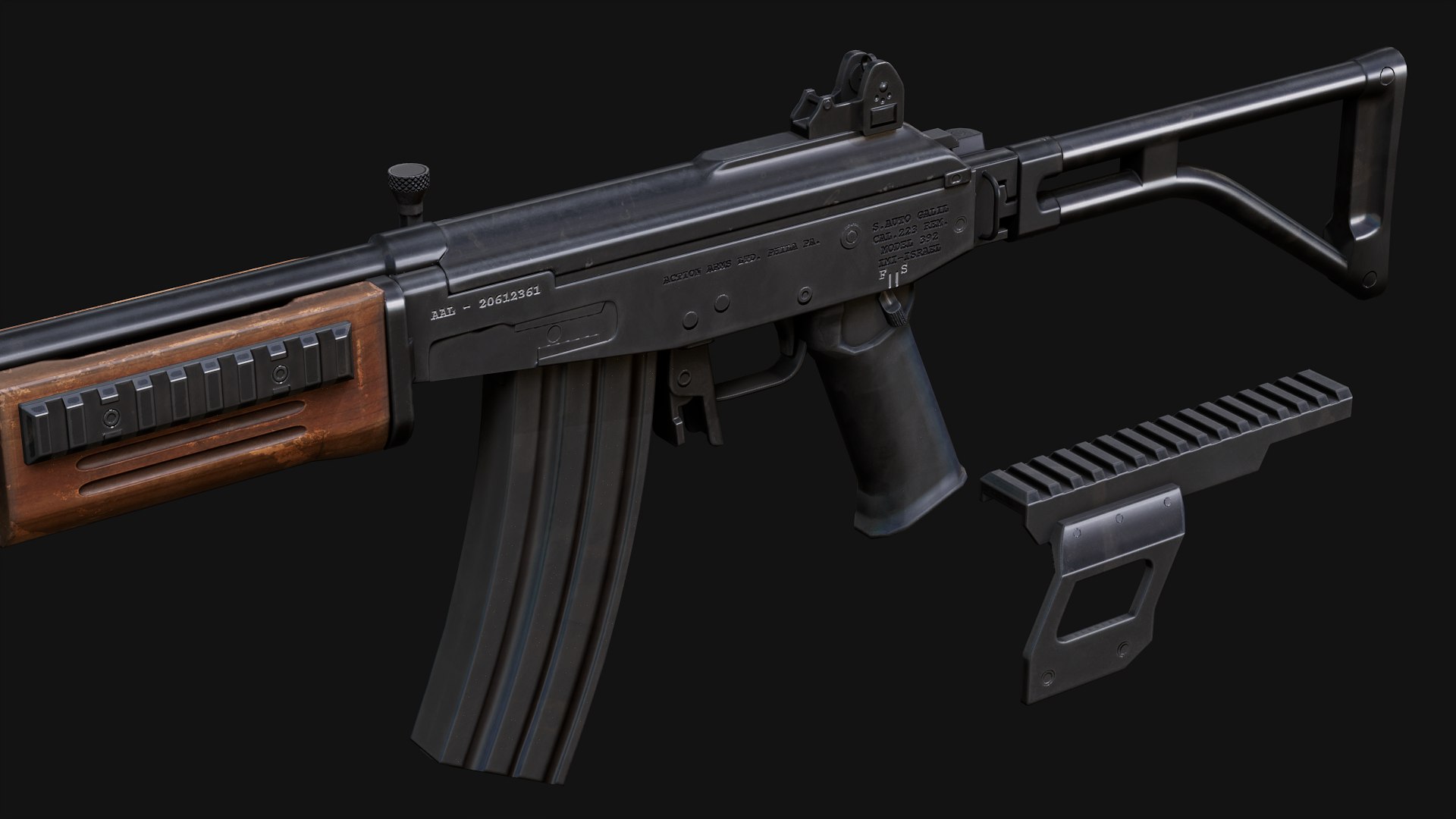 3D Galil ARM Assault Rifle - LowPoly Mobile Ready - TurboSquid 2067437