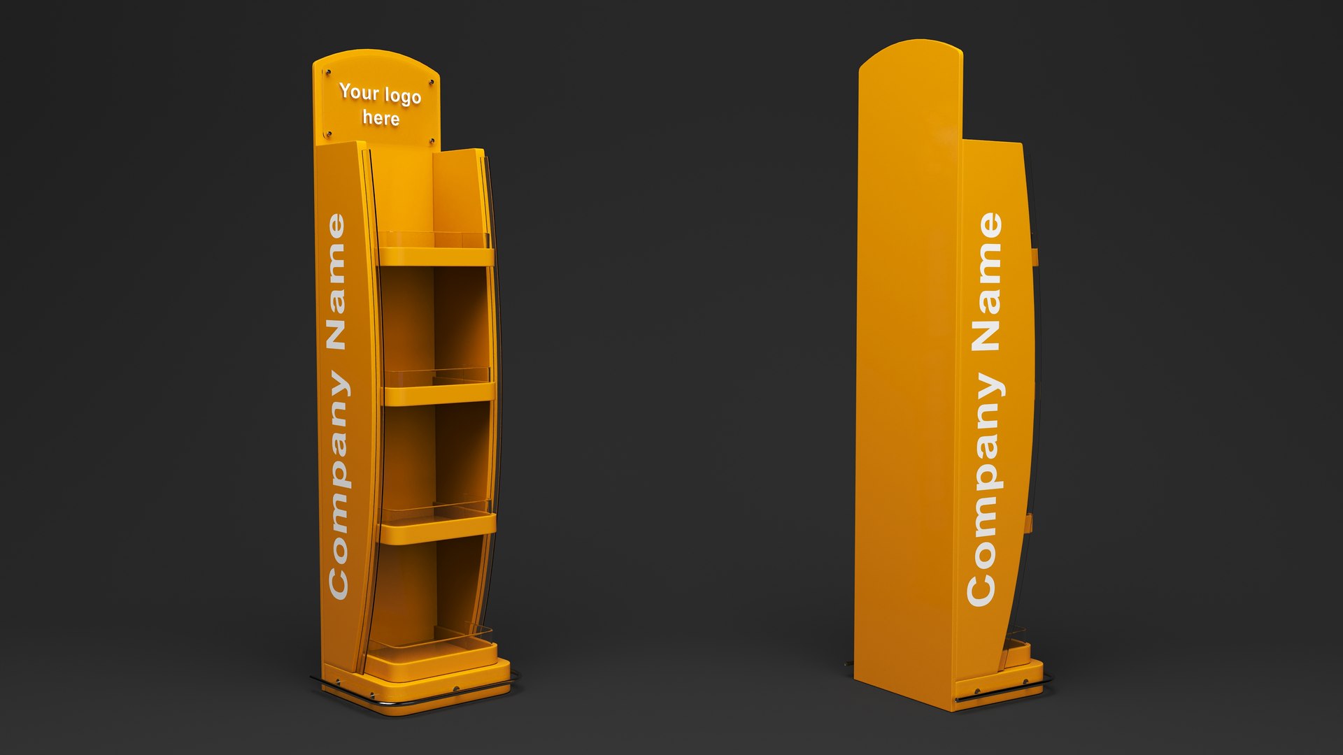 3D Yellow Store Shelf Mockup - TurboSquid 2099249