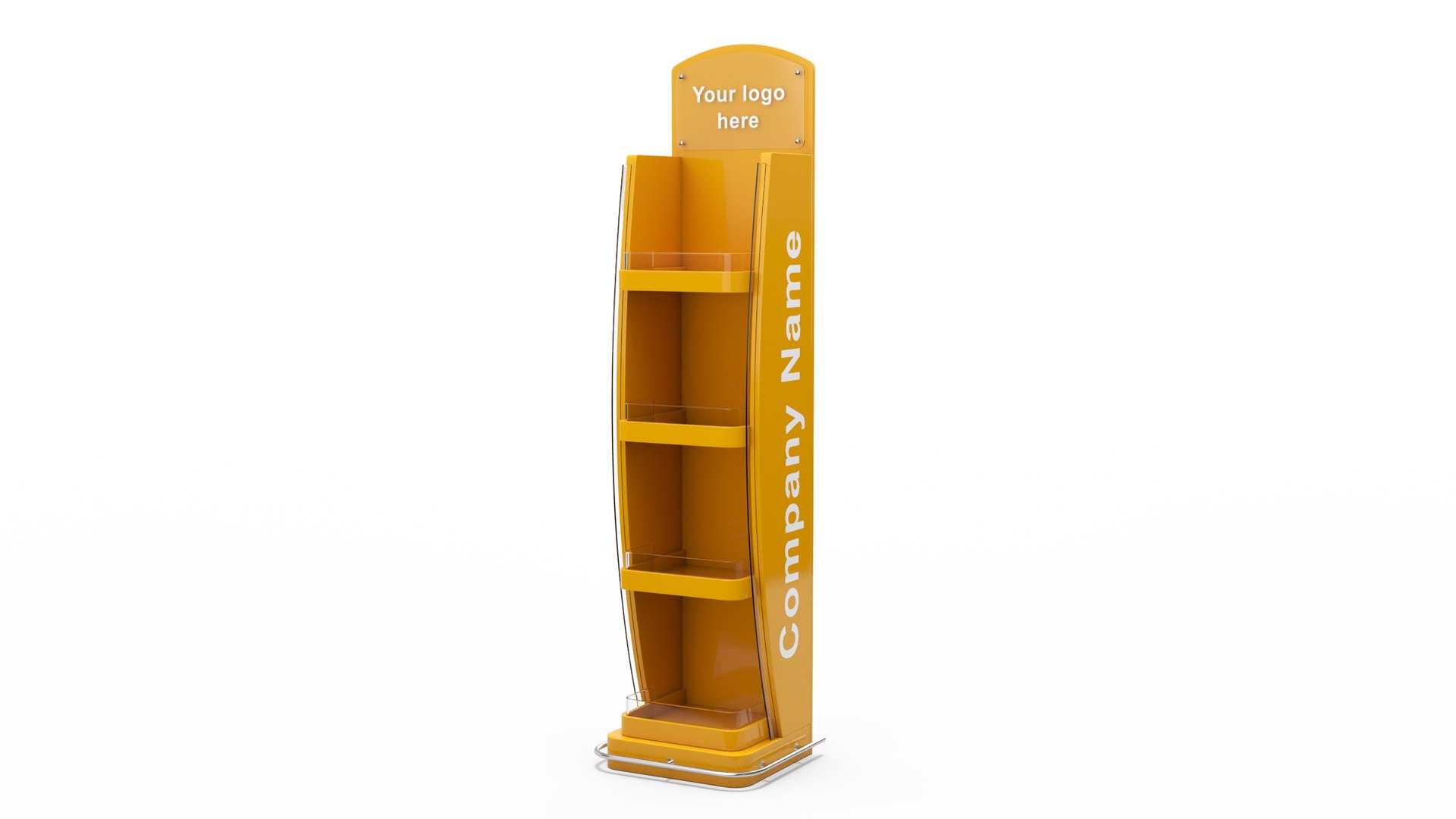 3D Yellow Store Shelf Mockup - TurboSquid 2099249