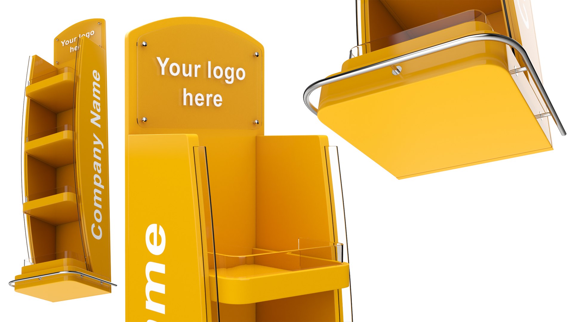 3D Yellow Store Shelf Mockup - TurboSquid 2099249