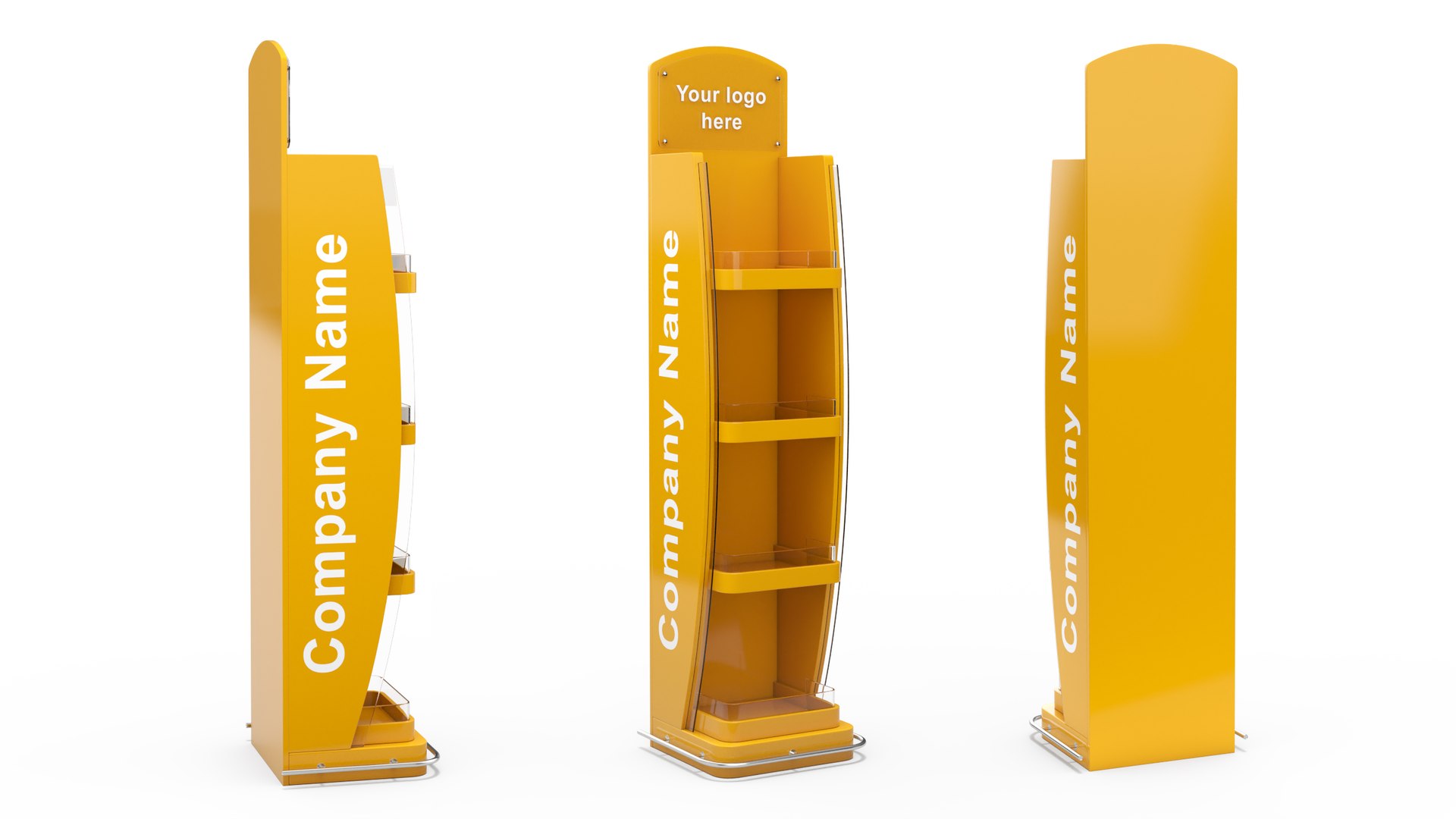 3D Yellow Store Shelf Mockup - TurboSquid 2099249