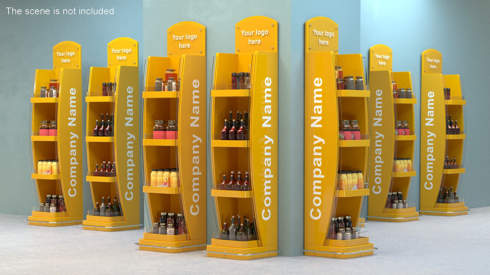 3D Yellow Store Shelf Mockup - TurboSquid 2099249