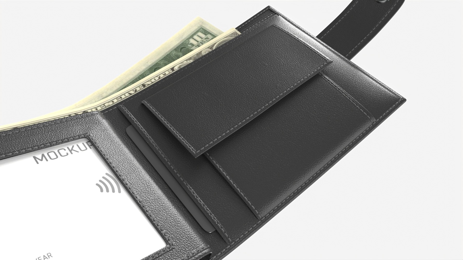 3D Model Leather Wallet For Men Unfolded 01 - TurboSquid 2055181