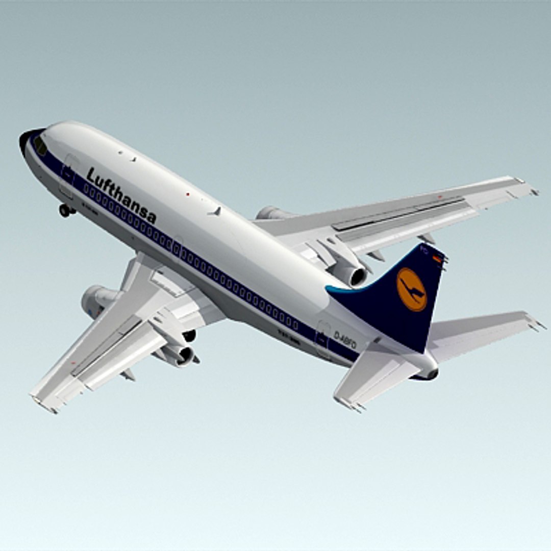 3d 737-200 plane lufthansa