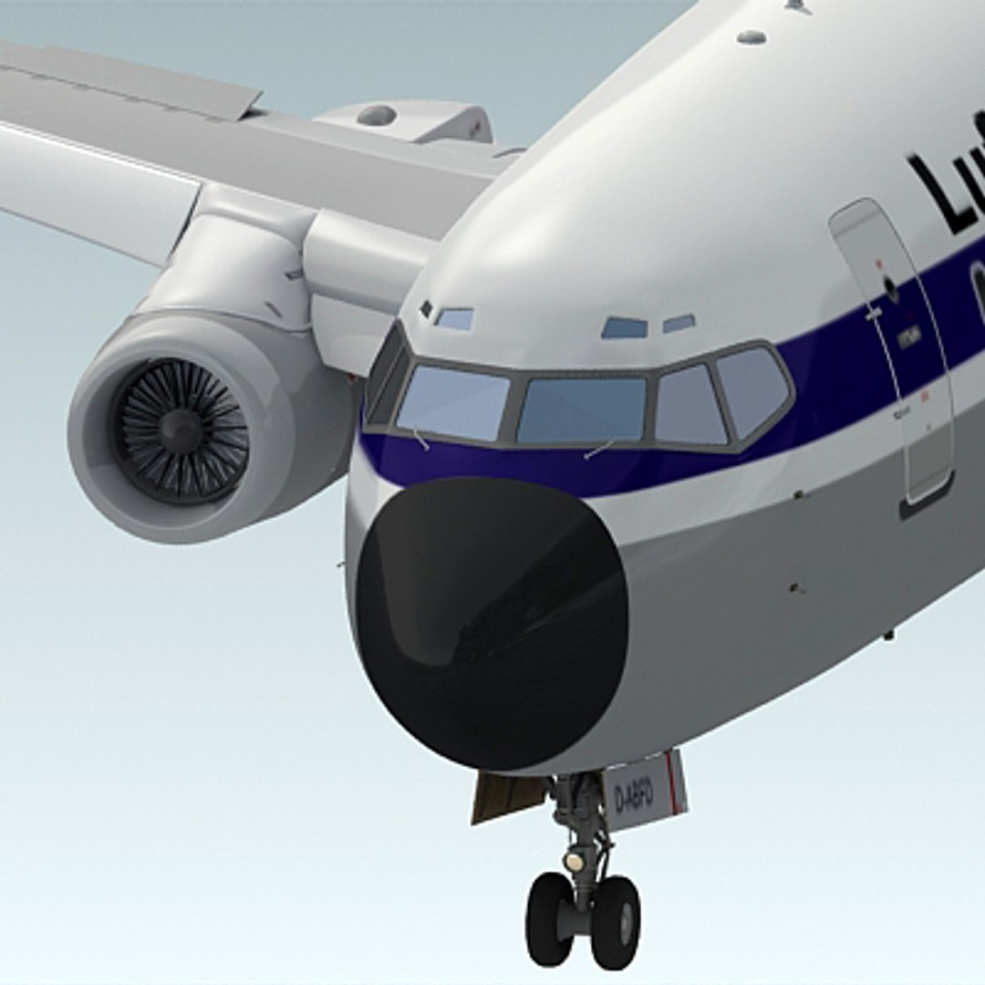 3d 737-200 plane lufthansa