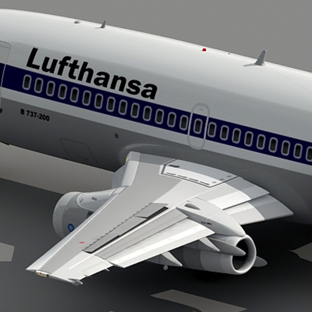 3d 737-200 plane lufthansa