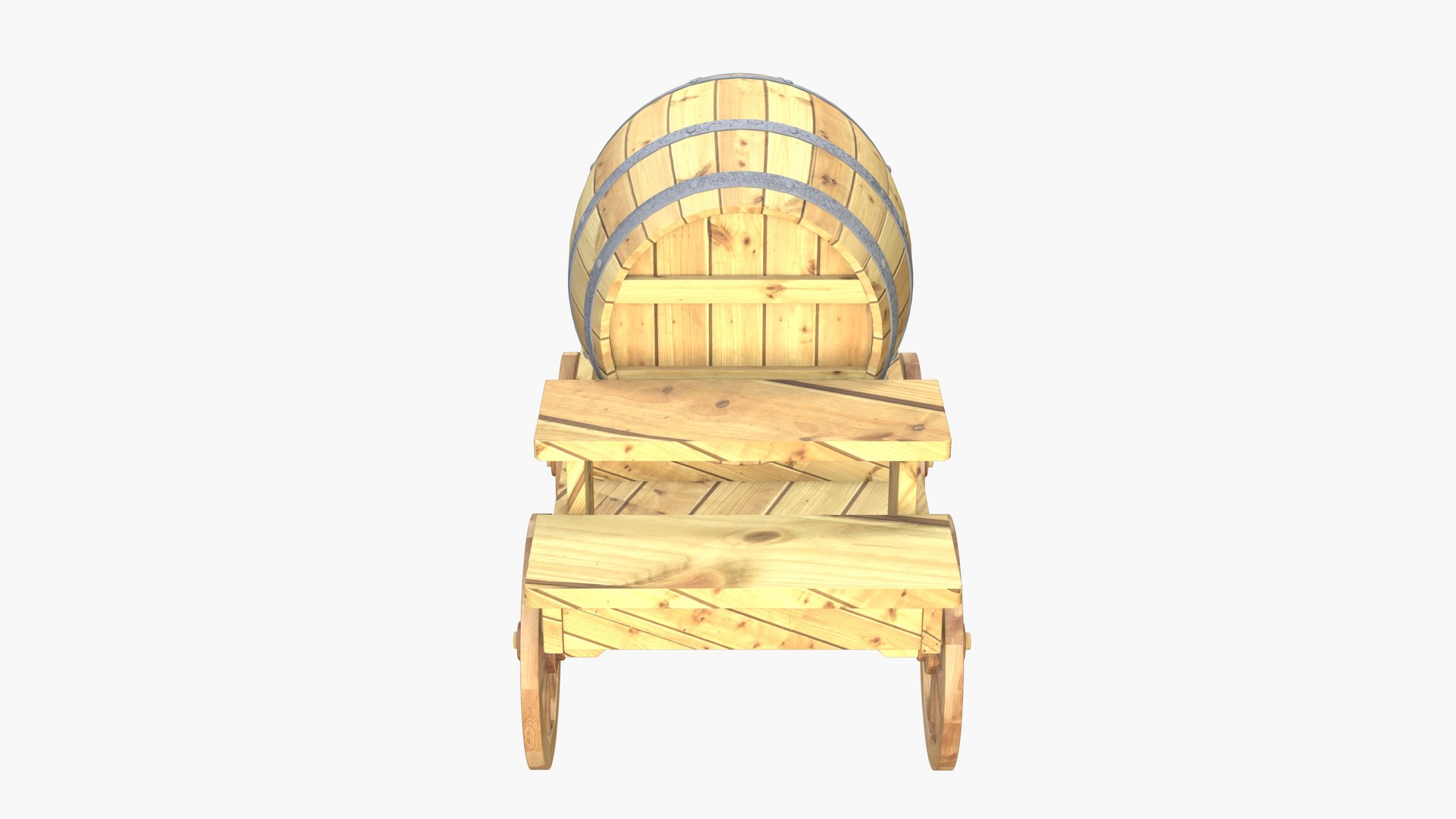 Wooden Barrel On A Cart 3D Model - TurboSquid 2013826