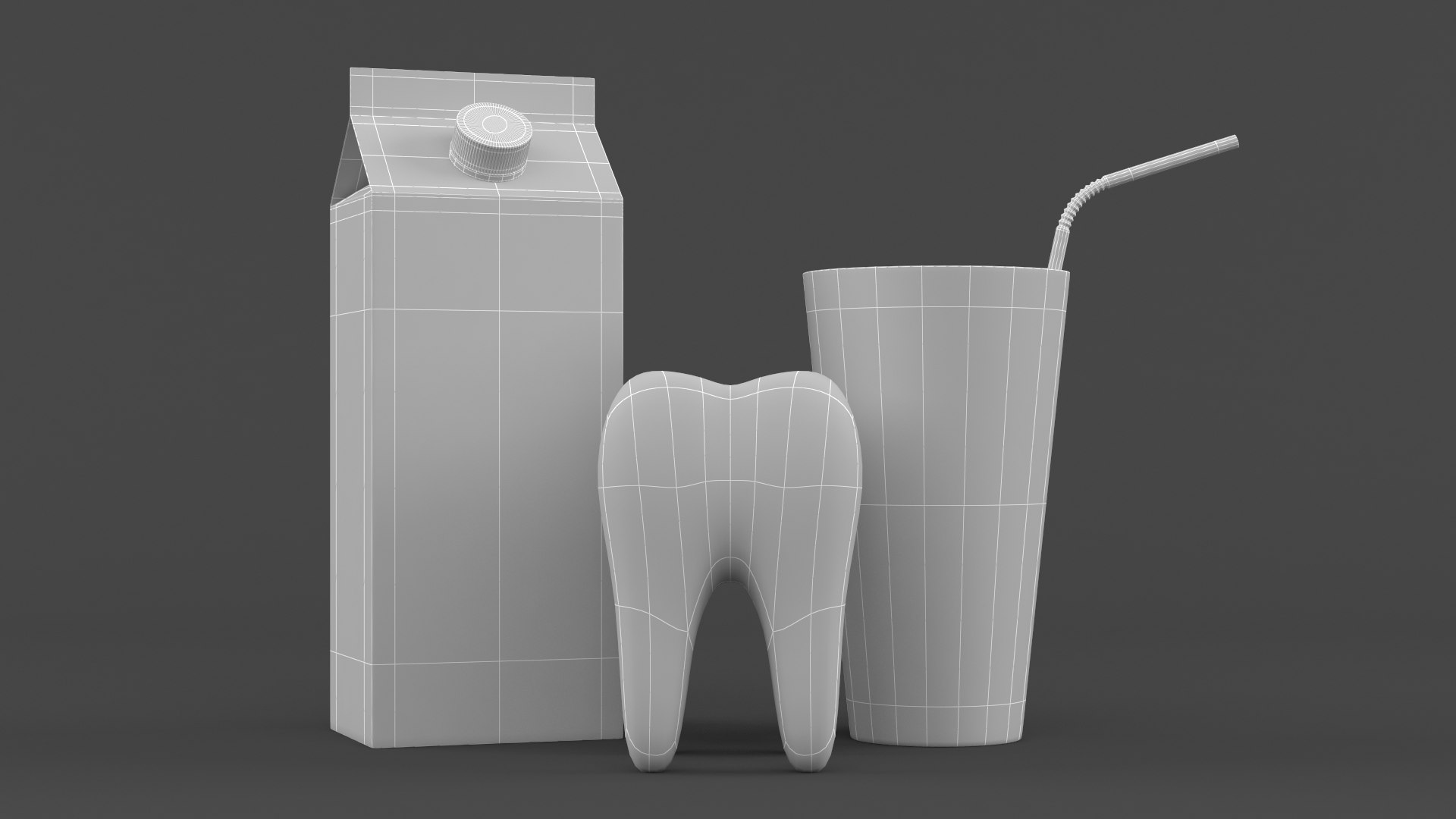 Milk Box With Glass 3D - TurboSquid 2168345
