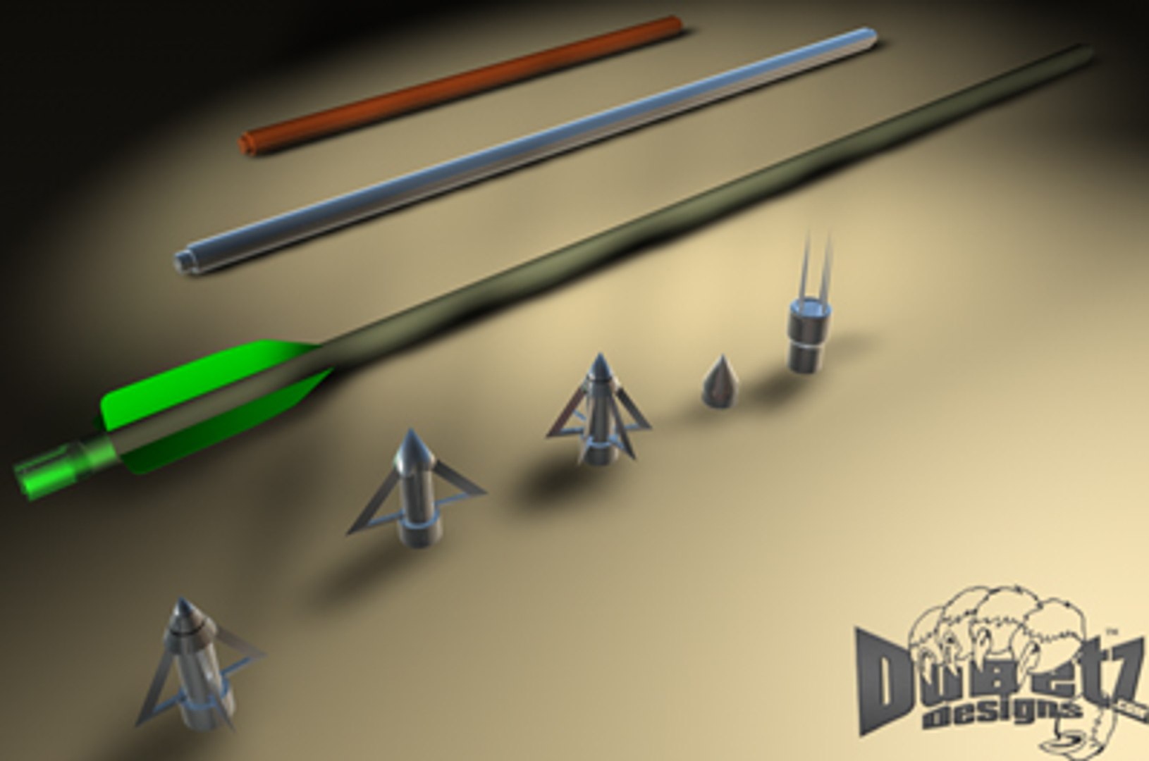 Set Arrow 1 Bows 3d Dxf