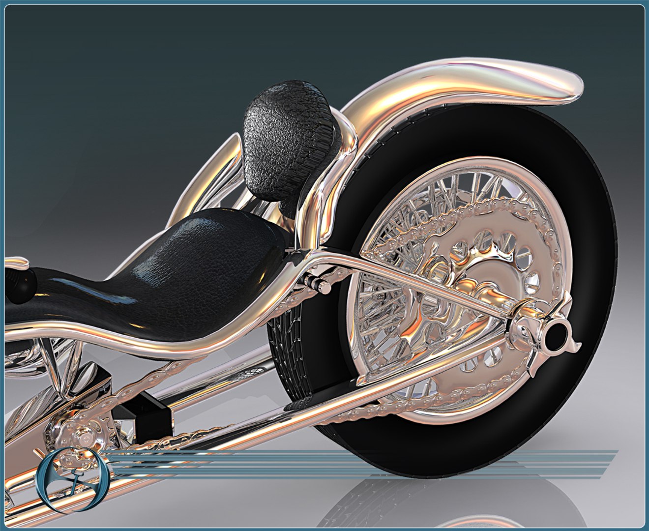 3d Model Chopper Motorcycle