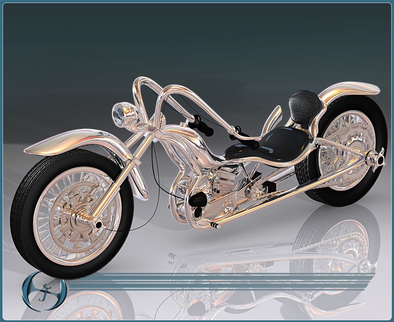 3d Model Chopper Motorcycle