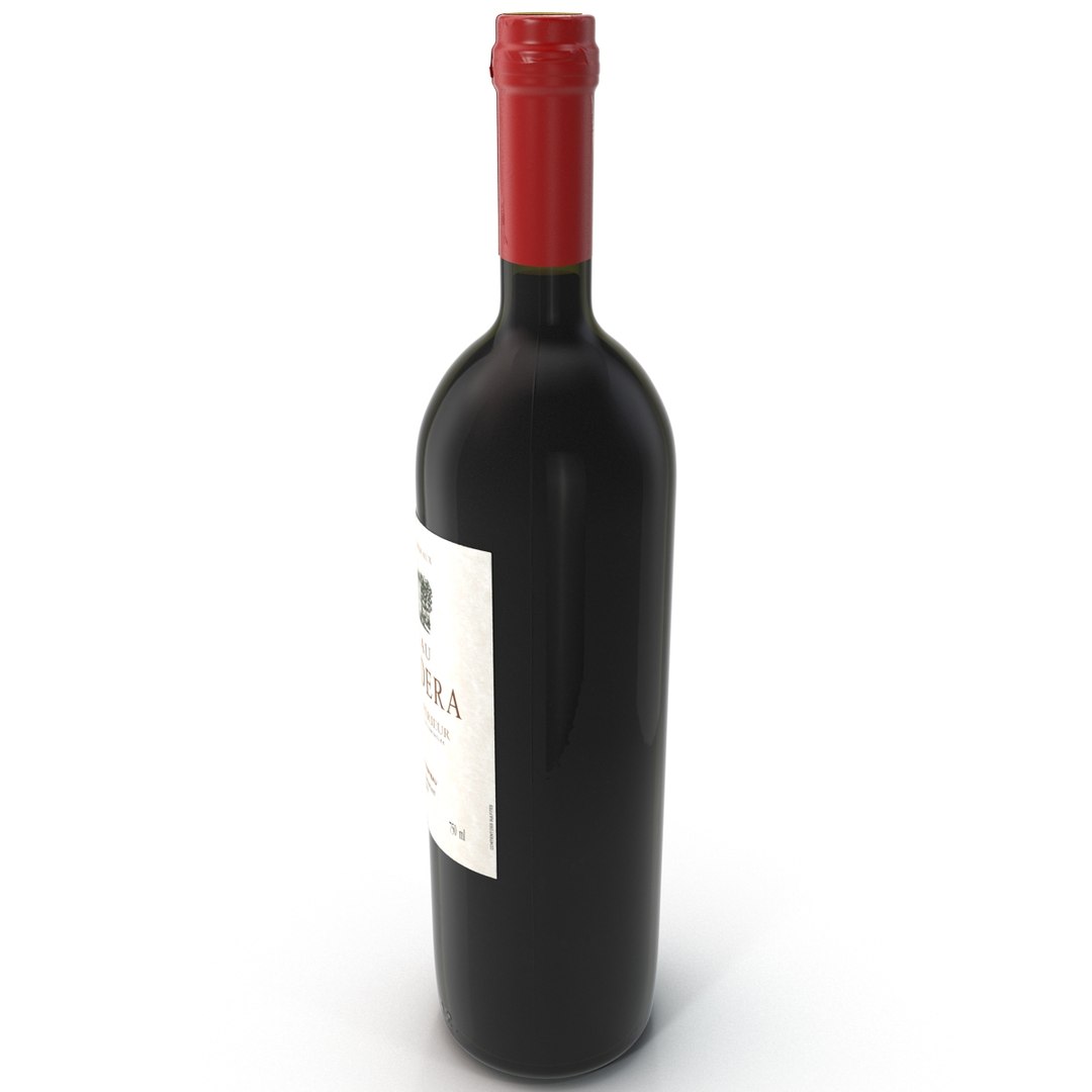 3d red wine bott