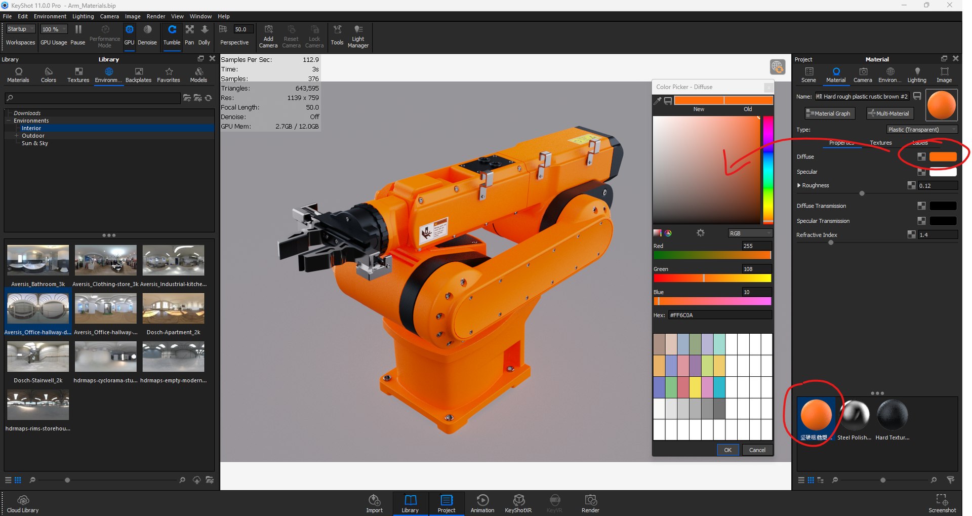 Robotic Arm Articulated 6 Axis Rigged Keyshot 3D - TurboSquid 2119486