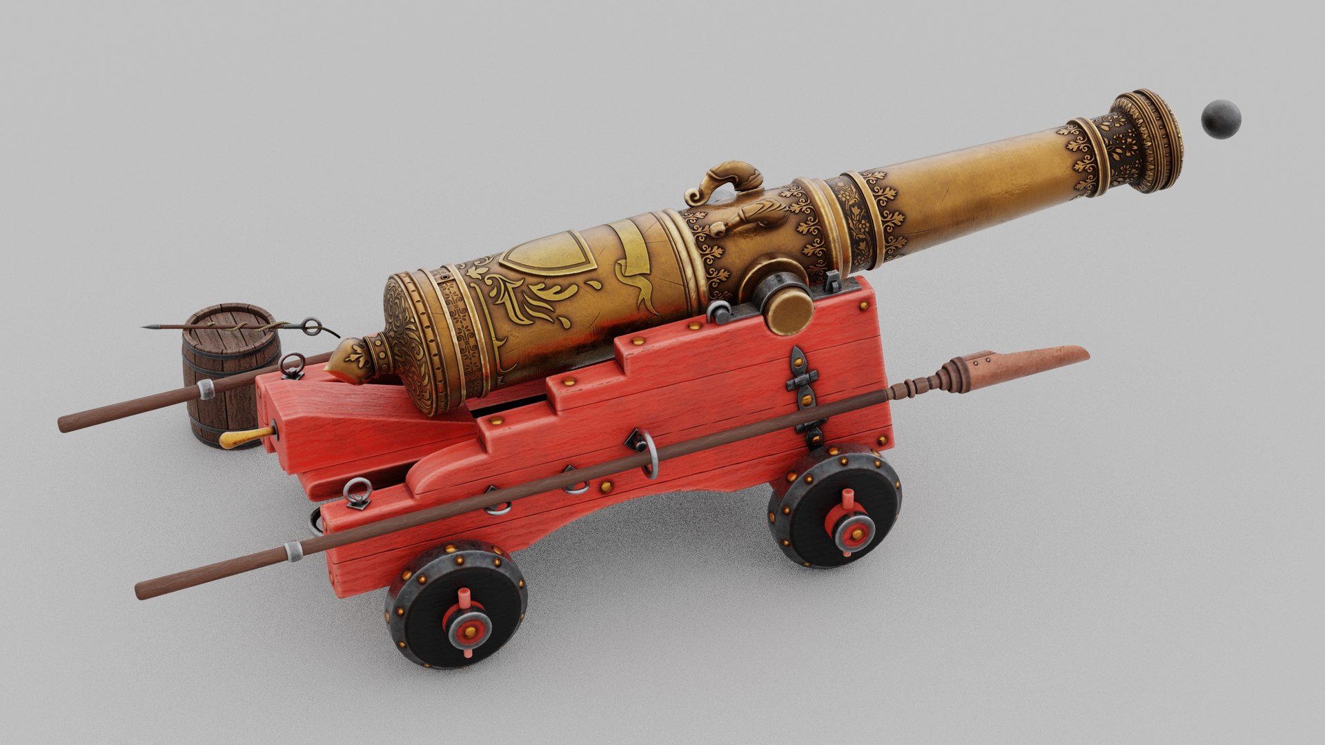 3D O Kit 01 Cannon Kit 04 Of 05 Treasure Cannon - TurboSquid 2001538