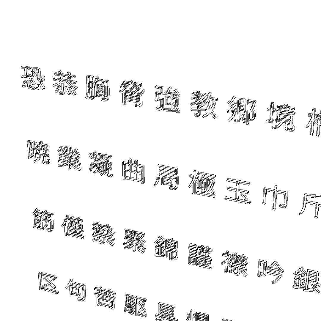 3D model chinese meiryo font set5 - TurboSquid 1161523