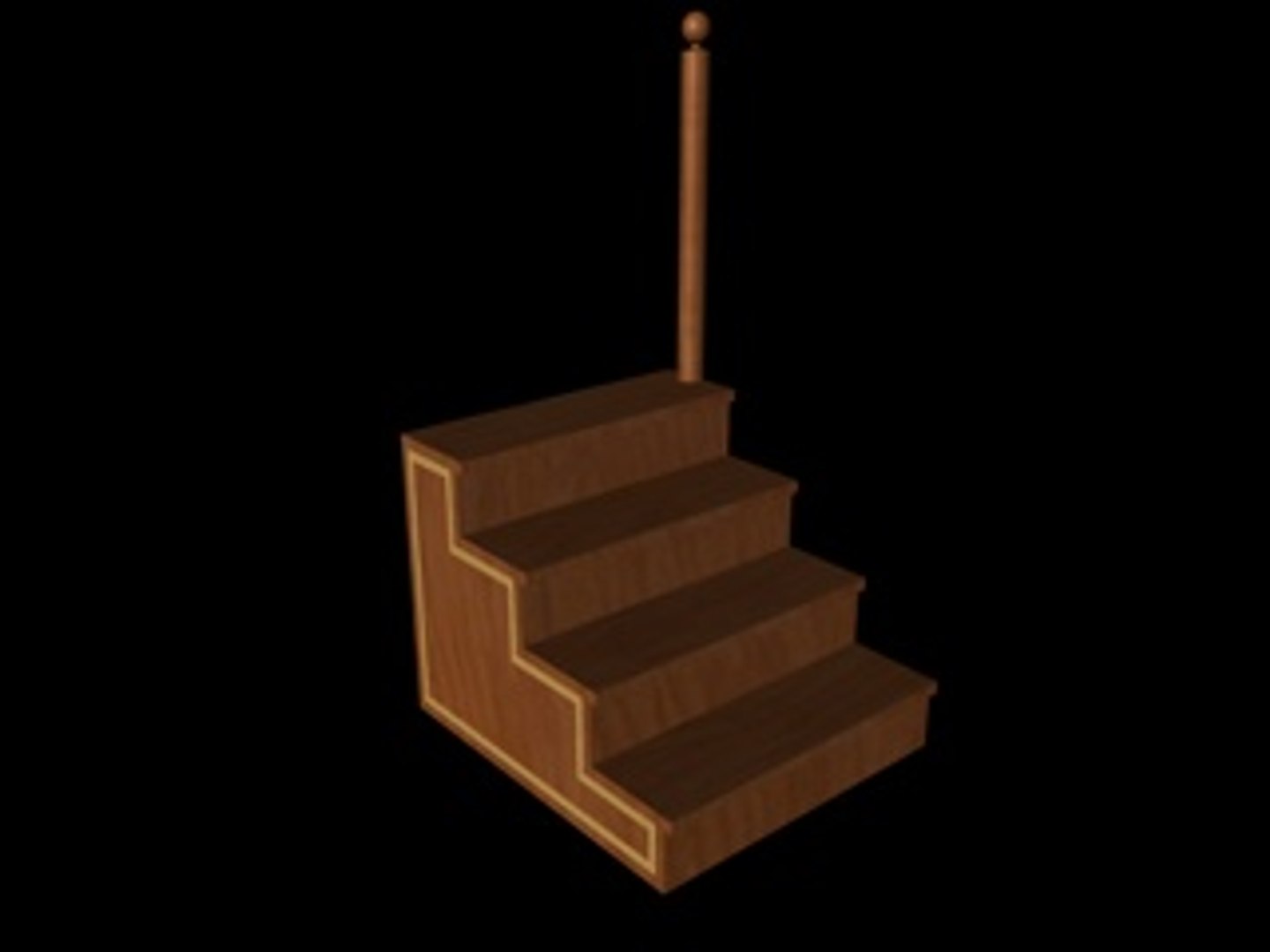3d wooden steps library