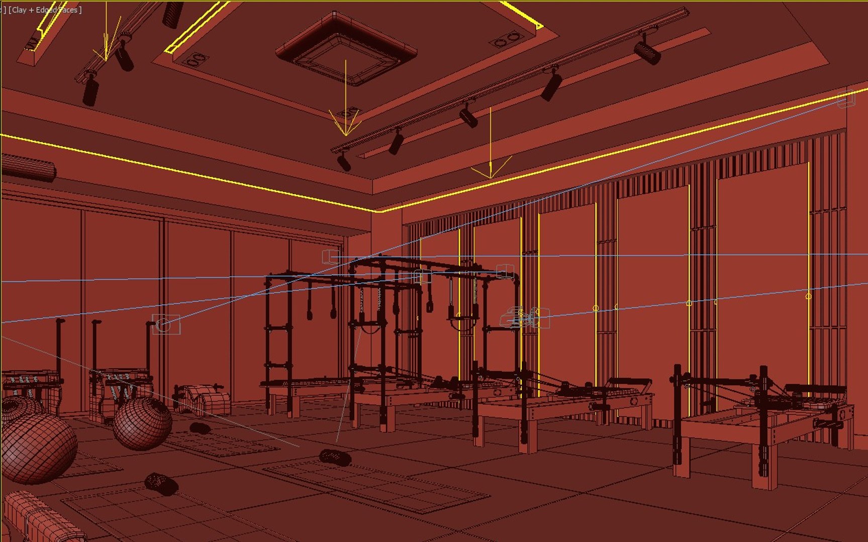 Pilates Reformer Studio Interior 3D Model - TurboSquid 1955494