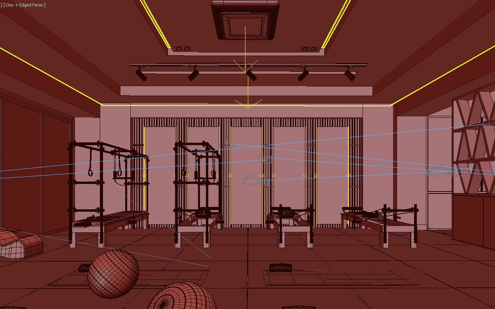 Pilates Reformer Studio Interior 3D Model - TurboSquid 1955494