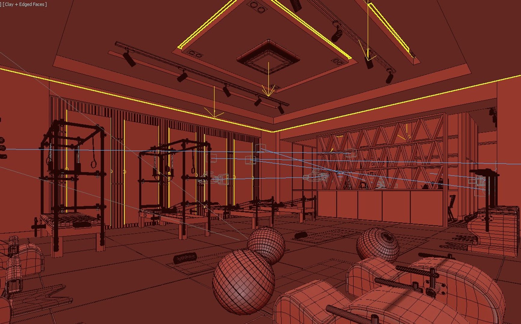 Pilates Reformer Studio Interior 3D Model - TurboSquid 1955494