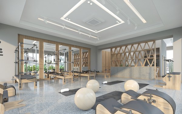 Pilates Reformer Studio Interior 3D model - TurboSquid 1955494