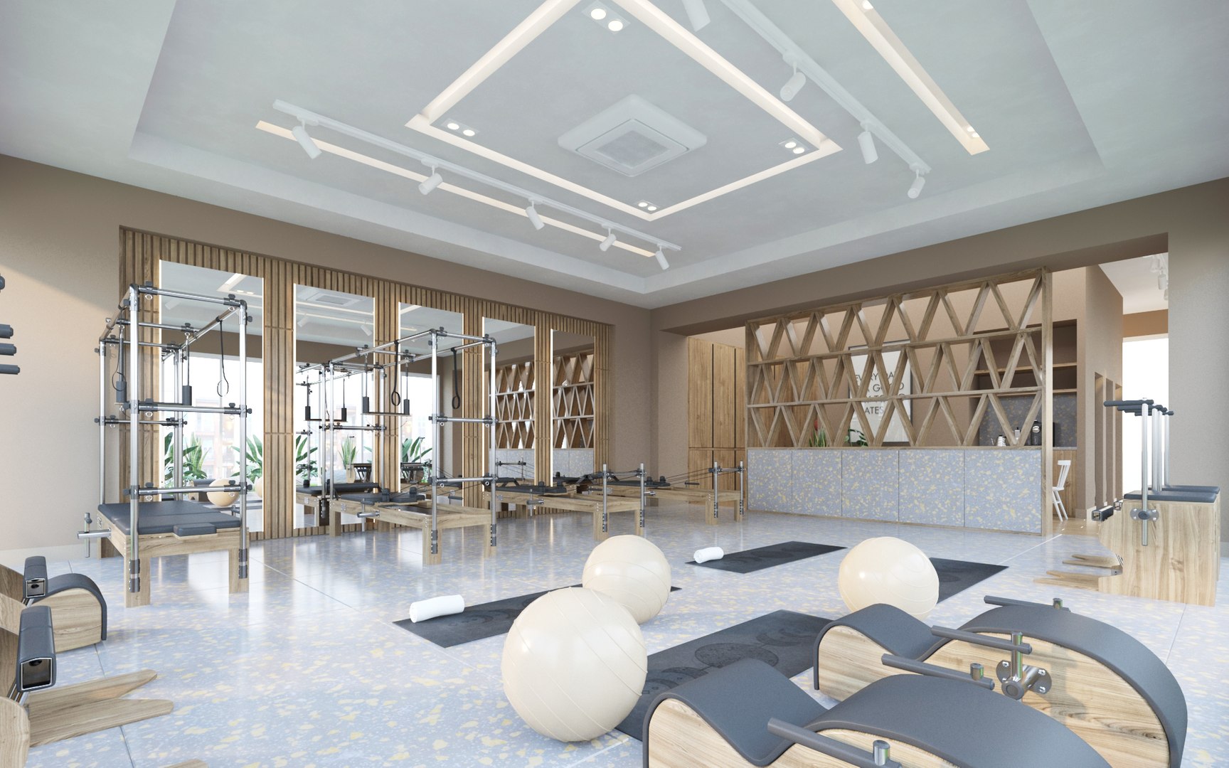 Pilates Reformer Studio Interior 3D Model - TurboSquid 1955494