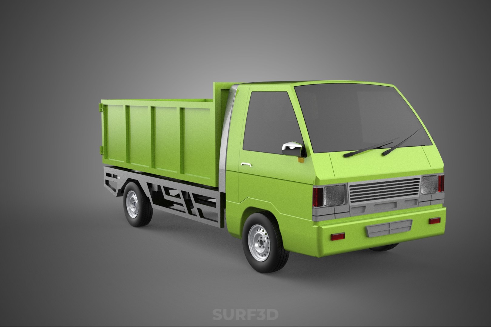 3D DELICA L300 GARBAGE RUBBISH TRASH WASTE CONTAINER DUMP TRUCK CAR ...