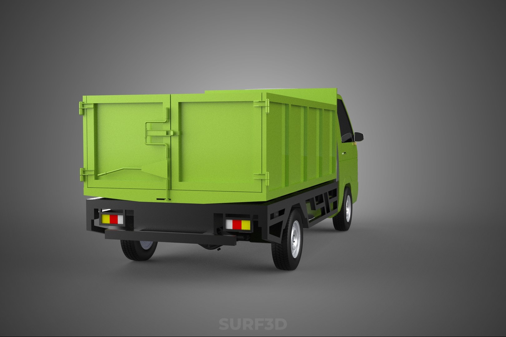 3D DELICA L300 GARBAGE RUBBISH TRASH WASTE CONTAINER DUMP TRUCK CAR ...
