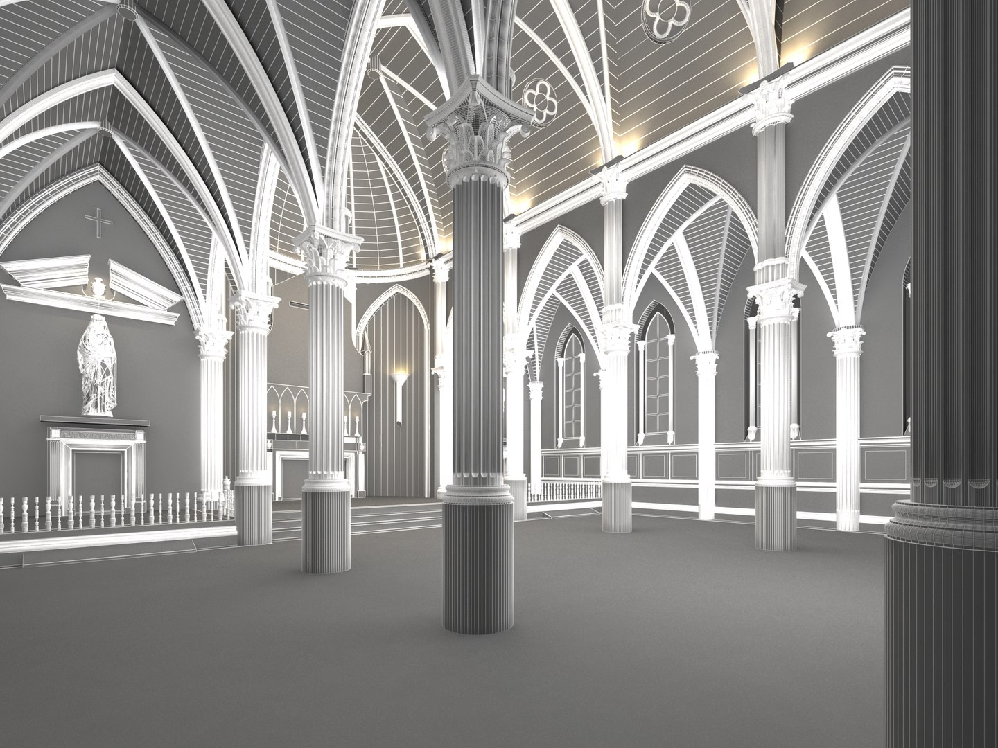 Church Interior 07 3D - TurboSquid 2000819