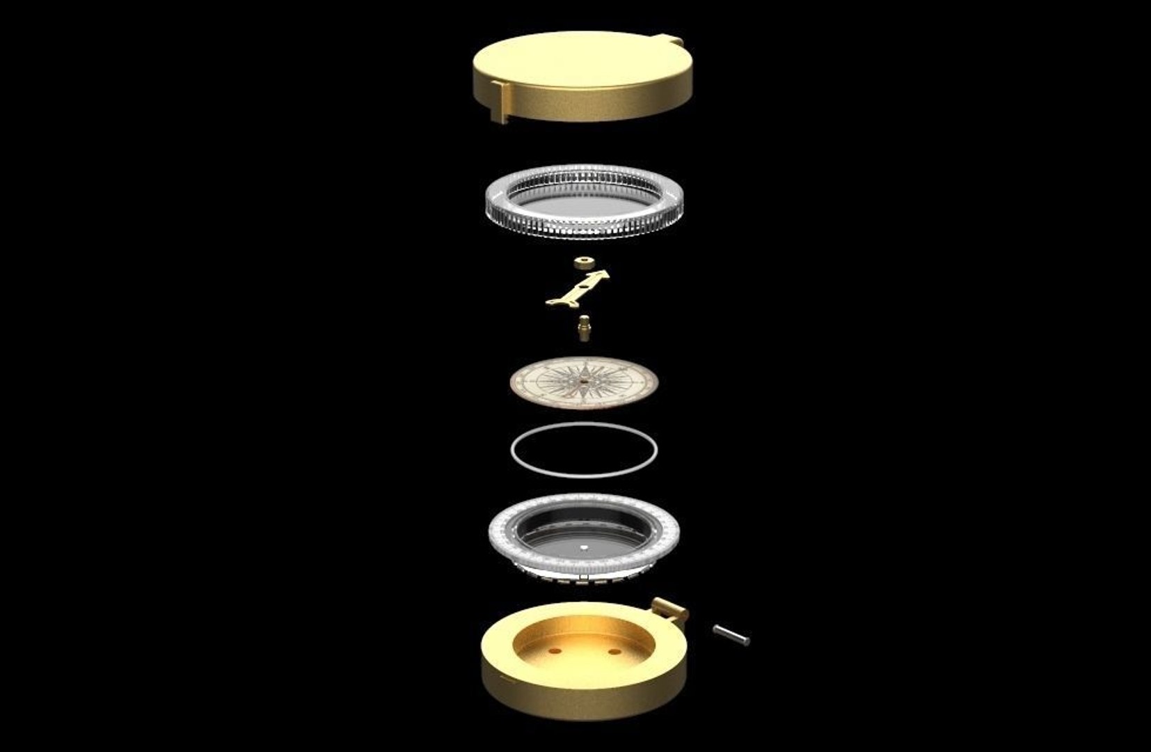 3D Compass Gold - TurboSquid 1501180