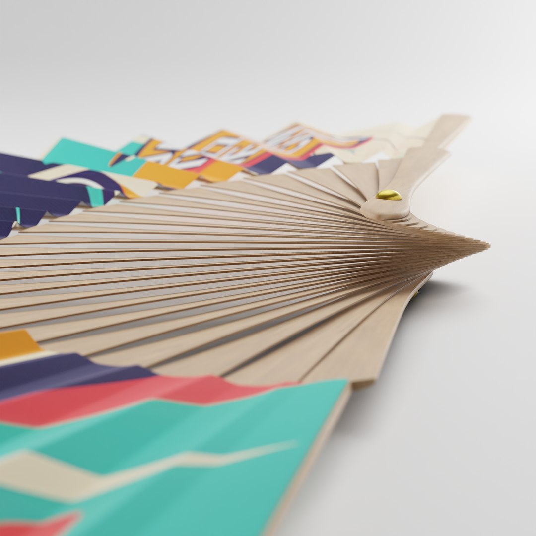 Wood Paper Fan 3D Model - TurboSquid 2223484