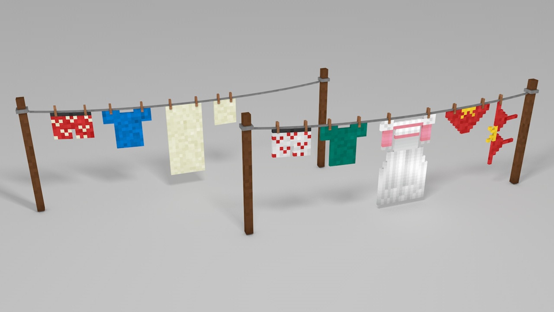 3d minecraft library models: decoration