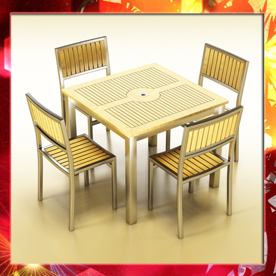 3d Bar Table Chair Model