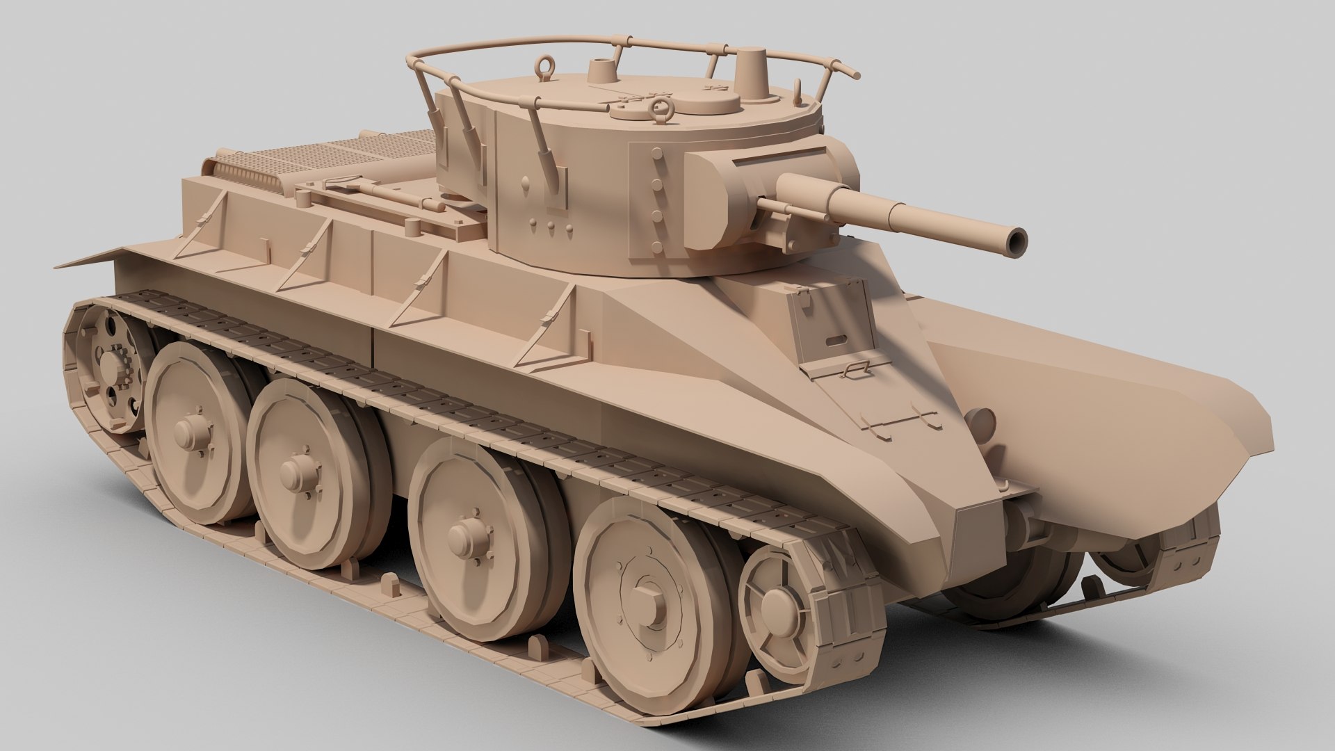 3d Ww2 Soviet Tank Bt Model